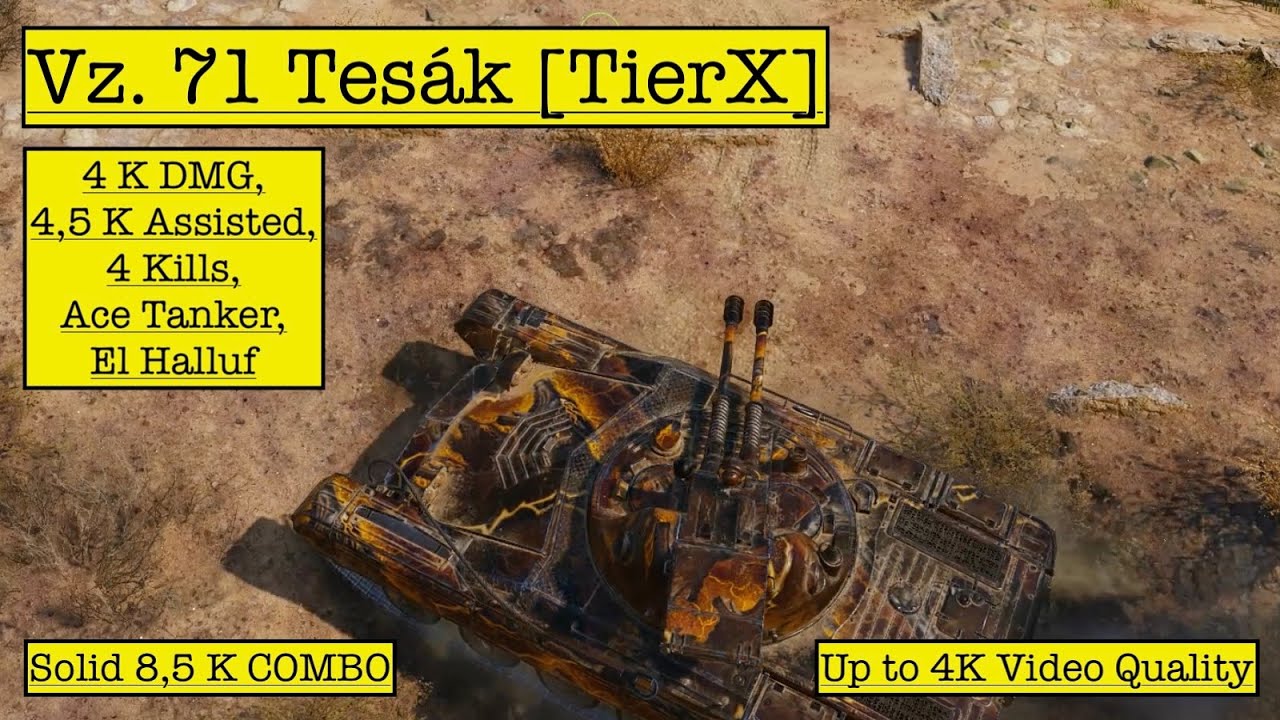 Vz. 71 Tesák, 4 K DMG, 4,5 K Assisted, 4 Kills, Ace Tanker, Update 1.26 ...
