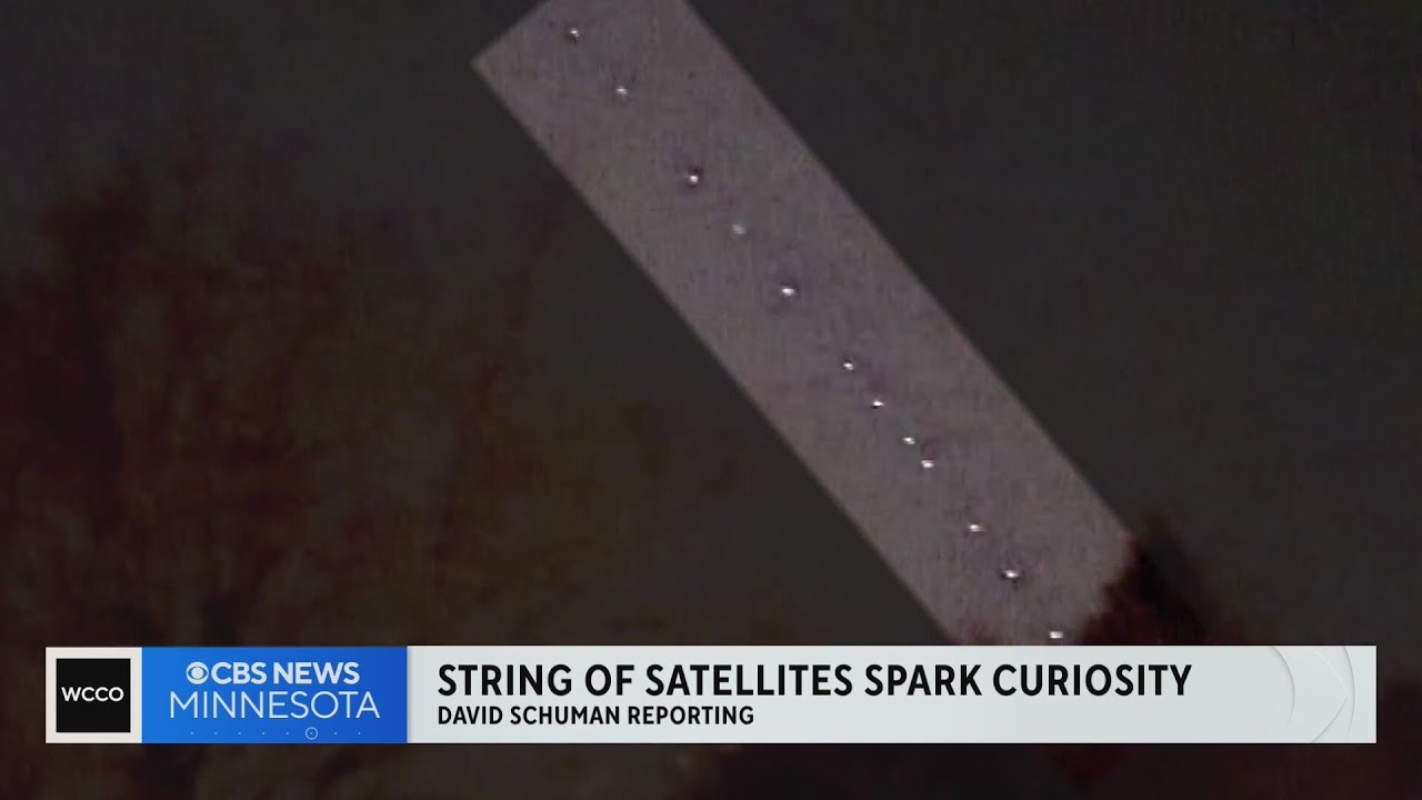 Strange string of lights spotted in sky above metro - YouTube