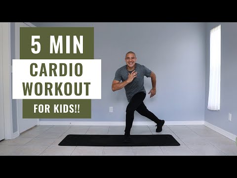 5 MINUTE CARDIO WORKOUT FOR KIDS / AT HOME P.E / NO EQUIPMENT