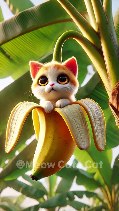 🍌🙀Cute Banana Cat?! #cat #cats #animation - YouTube