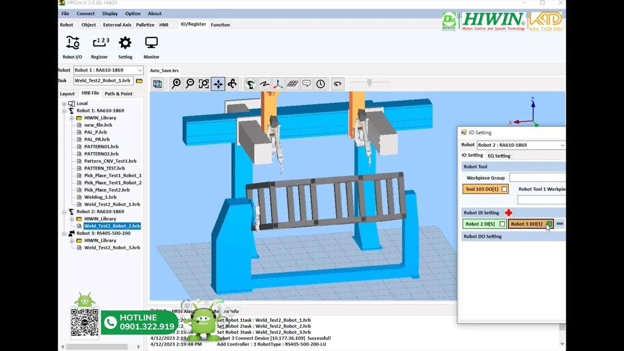 Hướng dẫn sử dụng Phần mềm HRSim mô phỏng robot Hiwin Ứng dụng Hàn ...