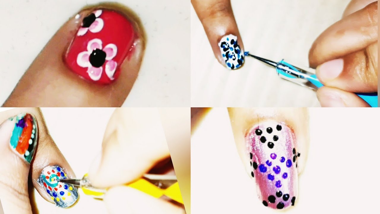 4 Beautiful Nail Arts | Ever Seen Designs | Easy Nail Arts | Creative ...