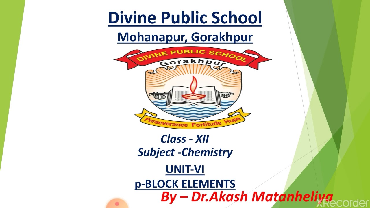 Chemistry Class xii Unit 6 p block elements Part 1 - YouTube