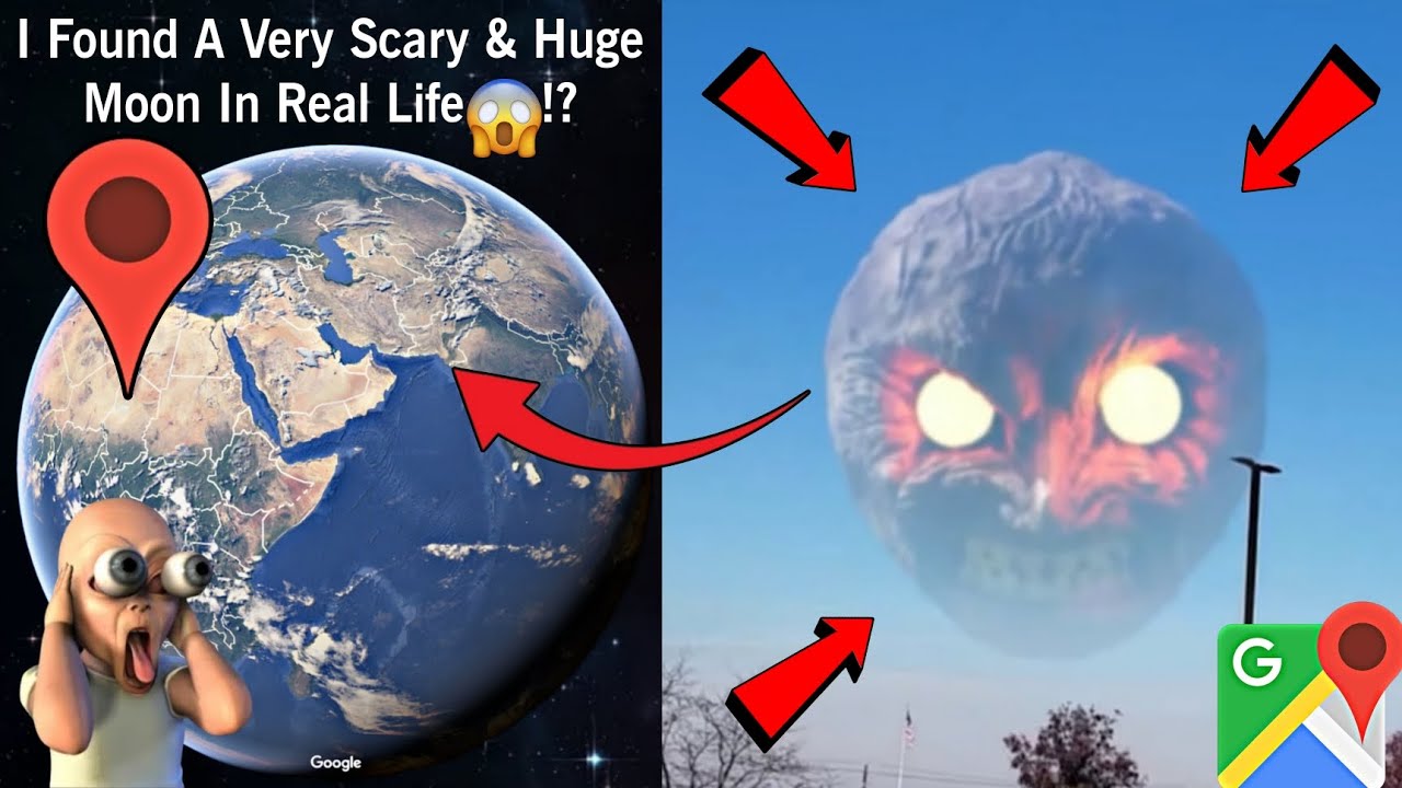 😶‍🌫️😰I Found A Very Scary & Huge Moon In Google Earth!? #shorts #viral ...