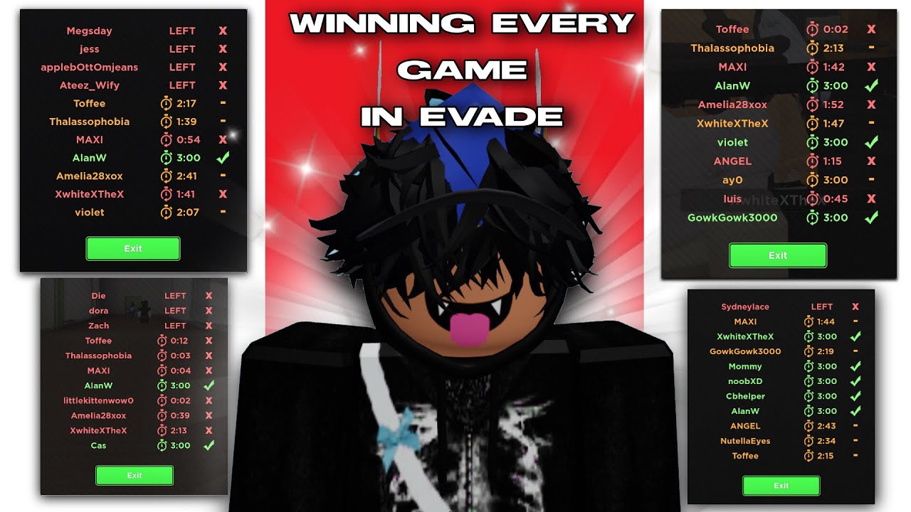 WINNING EVERY GAME IN EVADE… - YouTube