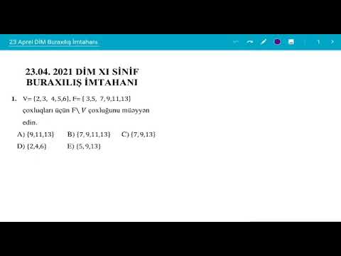 23 Aprel 2021 DİM  Buraxılış Riyaziyyat izahı  [1-25].