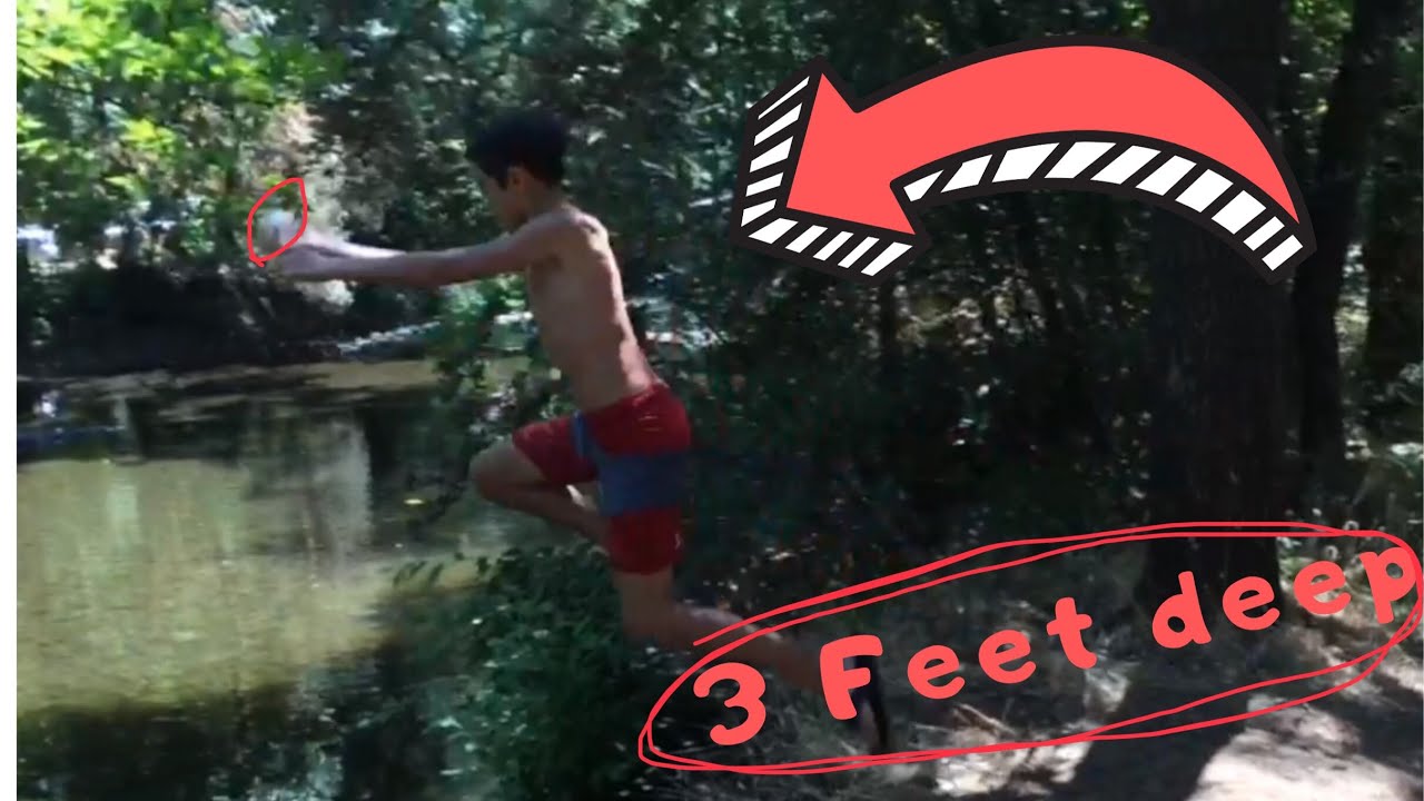 Jumping into a 3 foot deep creek...... - YouTube