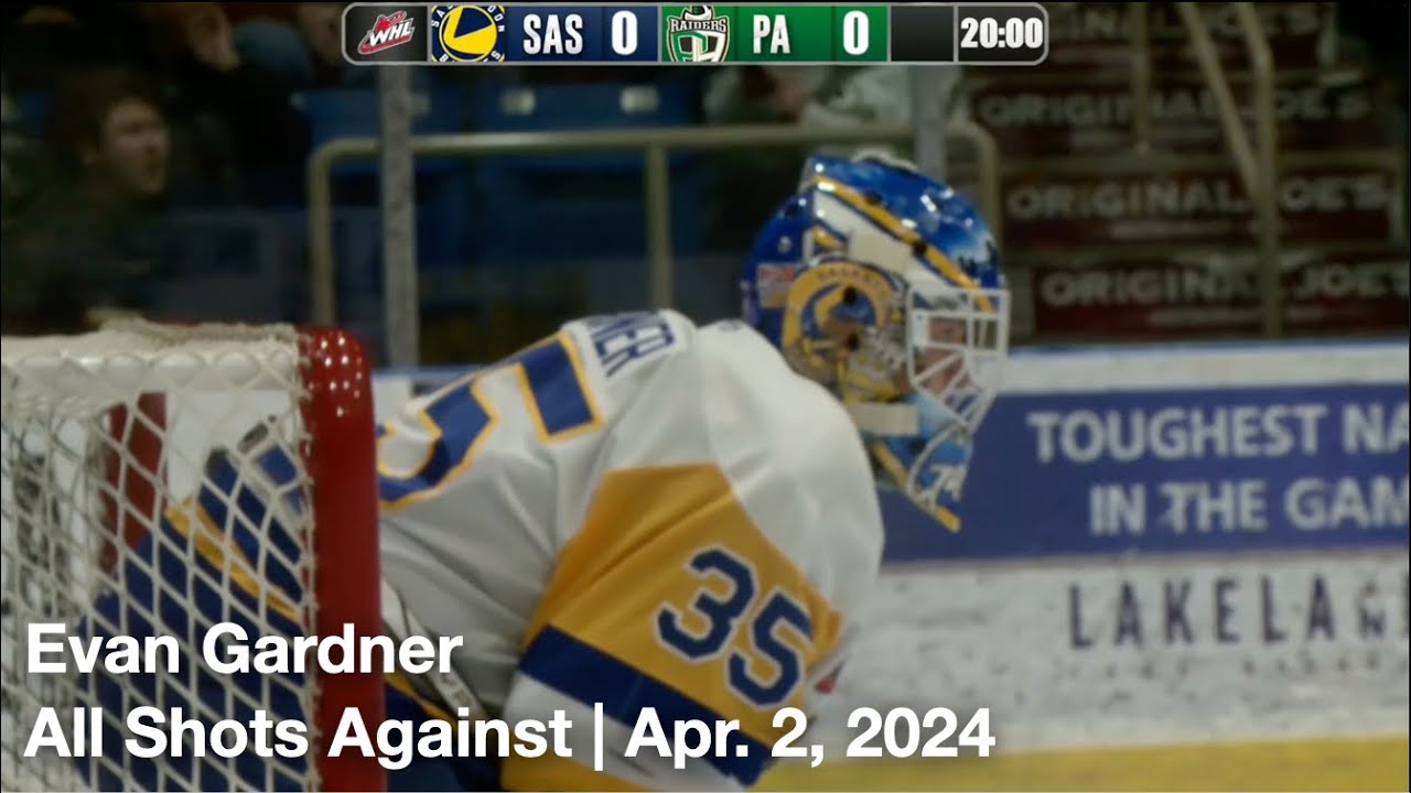 Evan Gardner (SAS35) | All Shots Against | Saskatoon Blades vs. Prince ...