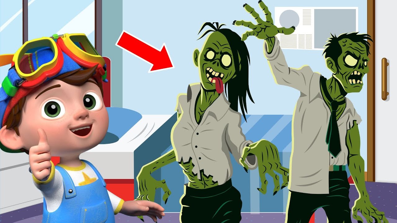 Five Little ZOMBIES Jumping on the Bed + More Children Songs ...