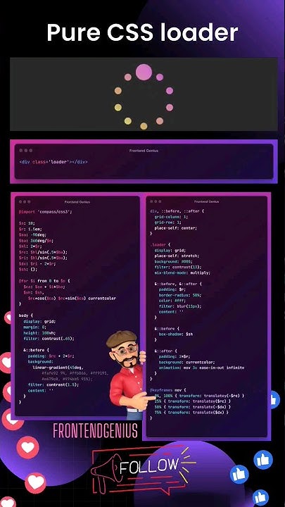 Pure CSS Loader #css #html #javascript #coding #frontend #reactjs #webdevelopment - YouTube