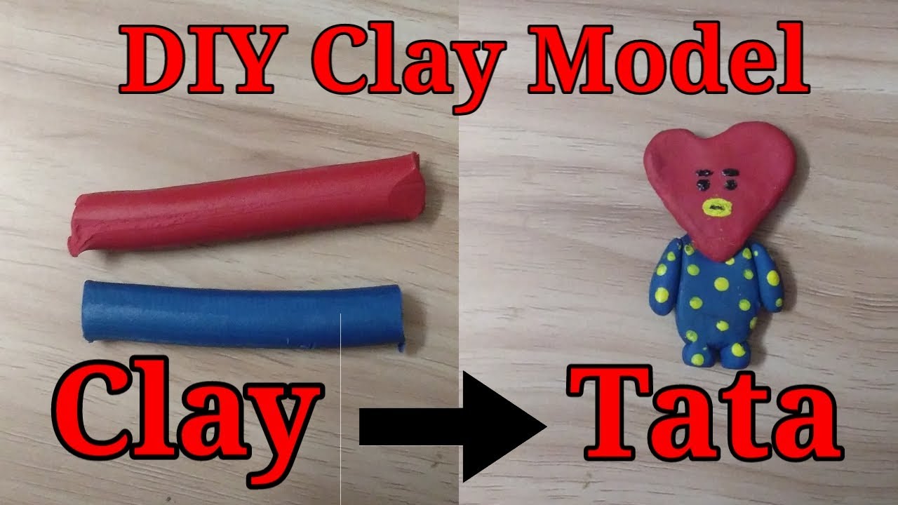 DIY BT21 Tata using Clay | Bts clay modeling | hp Arts and Crafts - YouTube