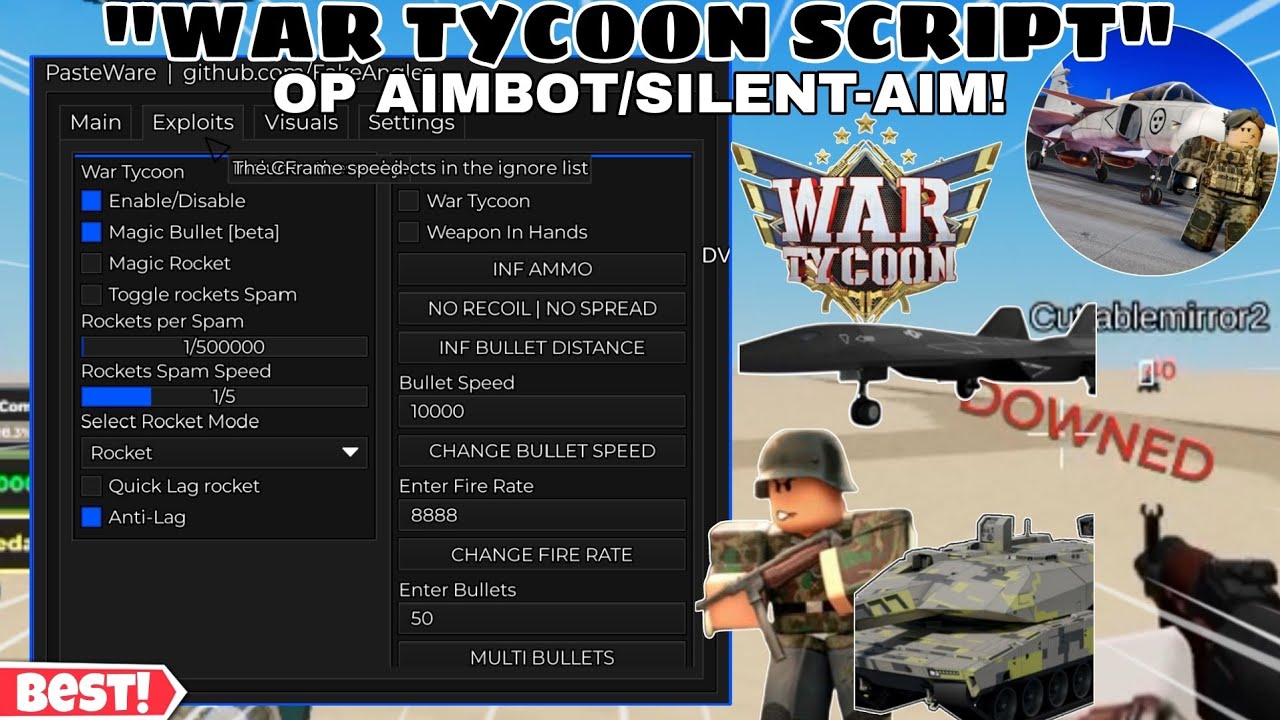 War Tycoon Script GUI/Hack🔥 Roblox Super-Op Keyless Aimbot/Silent-Aim ...