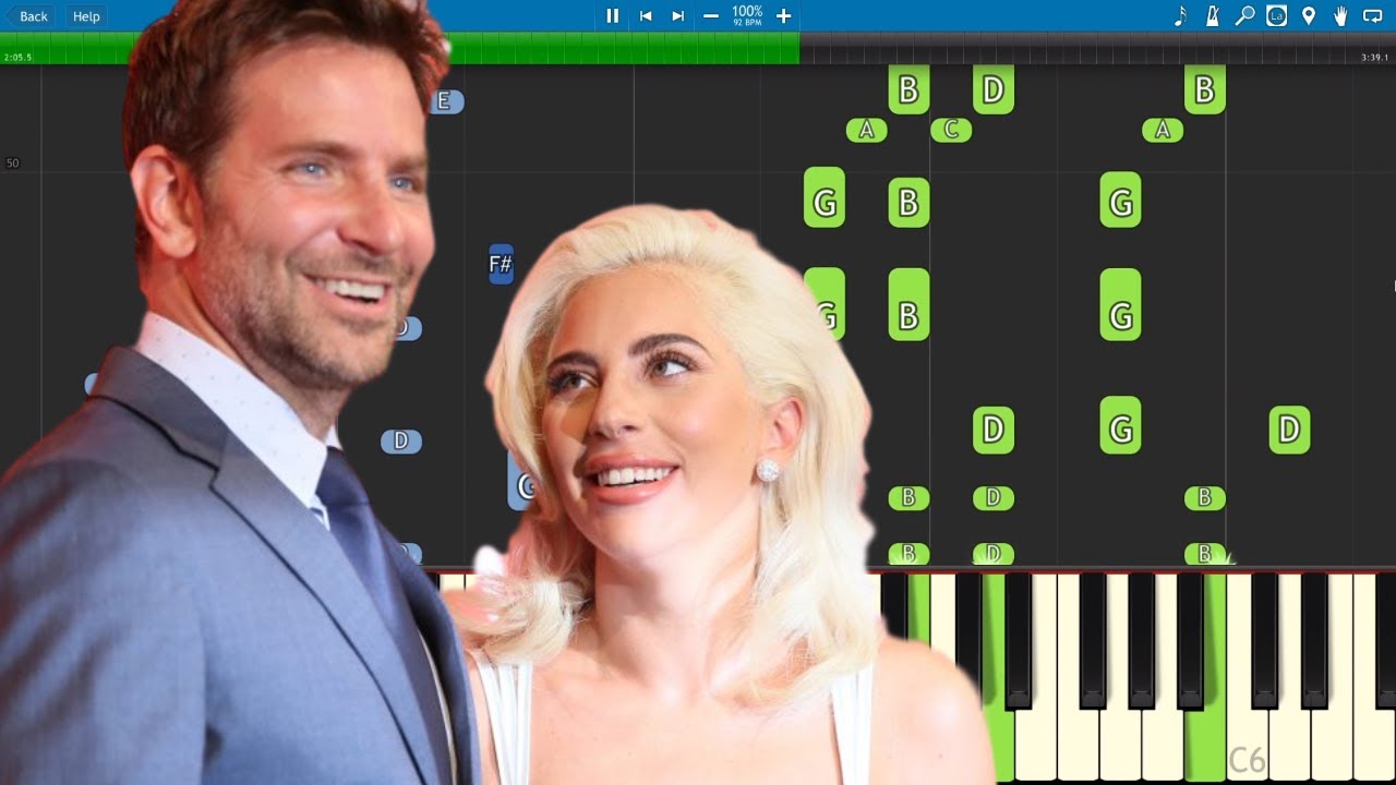 Shallow Piano Tutorial / Cover - A Star Is Born - Lady Gaga & Bradley ...