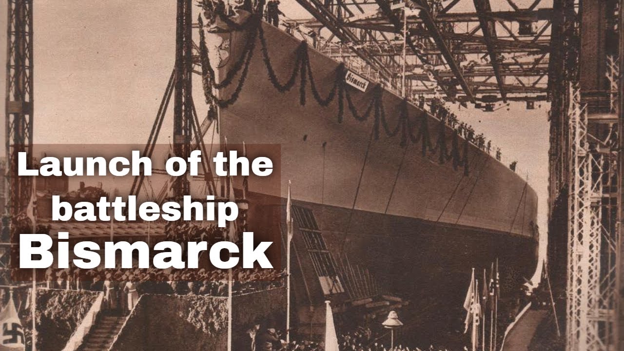 14th February 1939: German battleship Bismarck launched at the Blohm ...