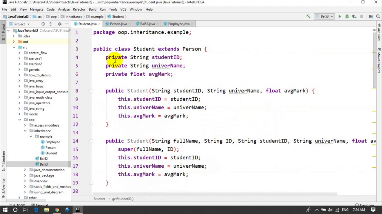 Java 53 Overrride Ghi đè phương thức của lớp cha - YouTube