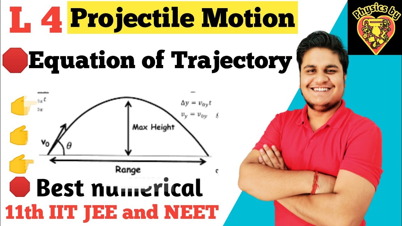 4. Equation of Trajectory।।Best numerical।।Projectile Motion for ...