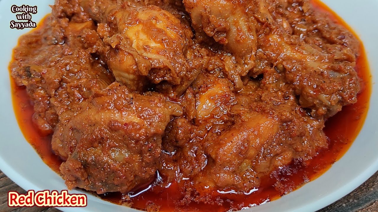 Red Chicken Masala ️| Hyderabadi Shadion Wala Red Chicken | Dum Ka ...