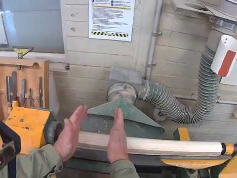 10. Rolling pin - Preparing to start turning the handles on the lathe ...