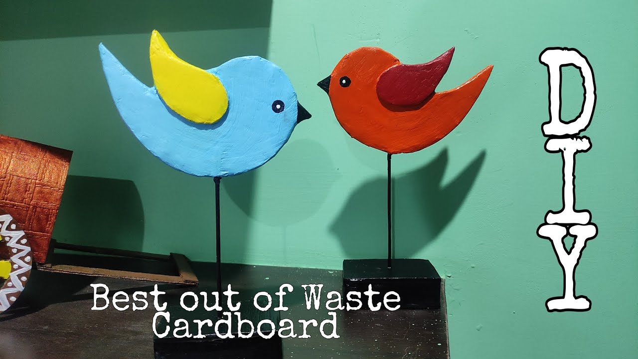How to make a Bird using Cardboard :: Best out of Waste :: Diy - YouTube
