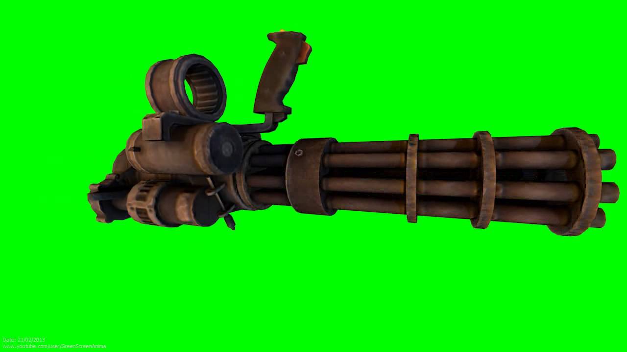 Gatling Gun consisted six barrels revolving frame 3D ANIMATION 1080p ...