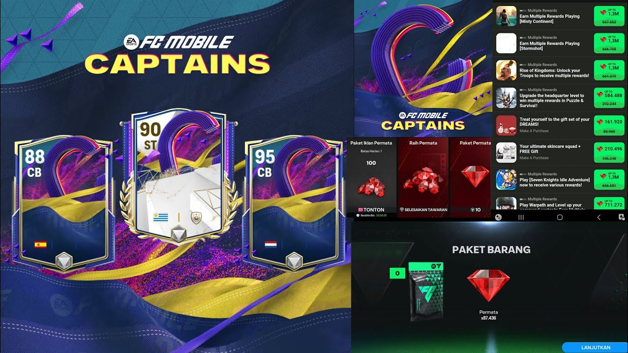 MODEL CARD TERBARU EVENT CAPTAINS FC MOBILE & DAPAT HADIAH PERMATA MISI ...