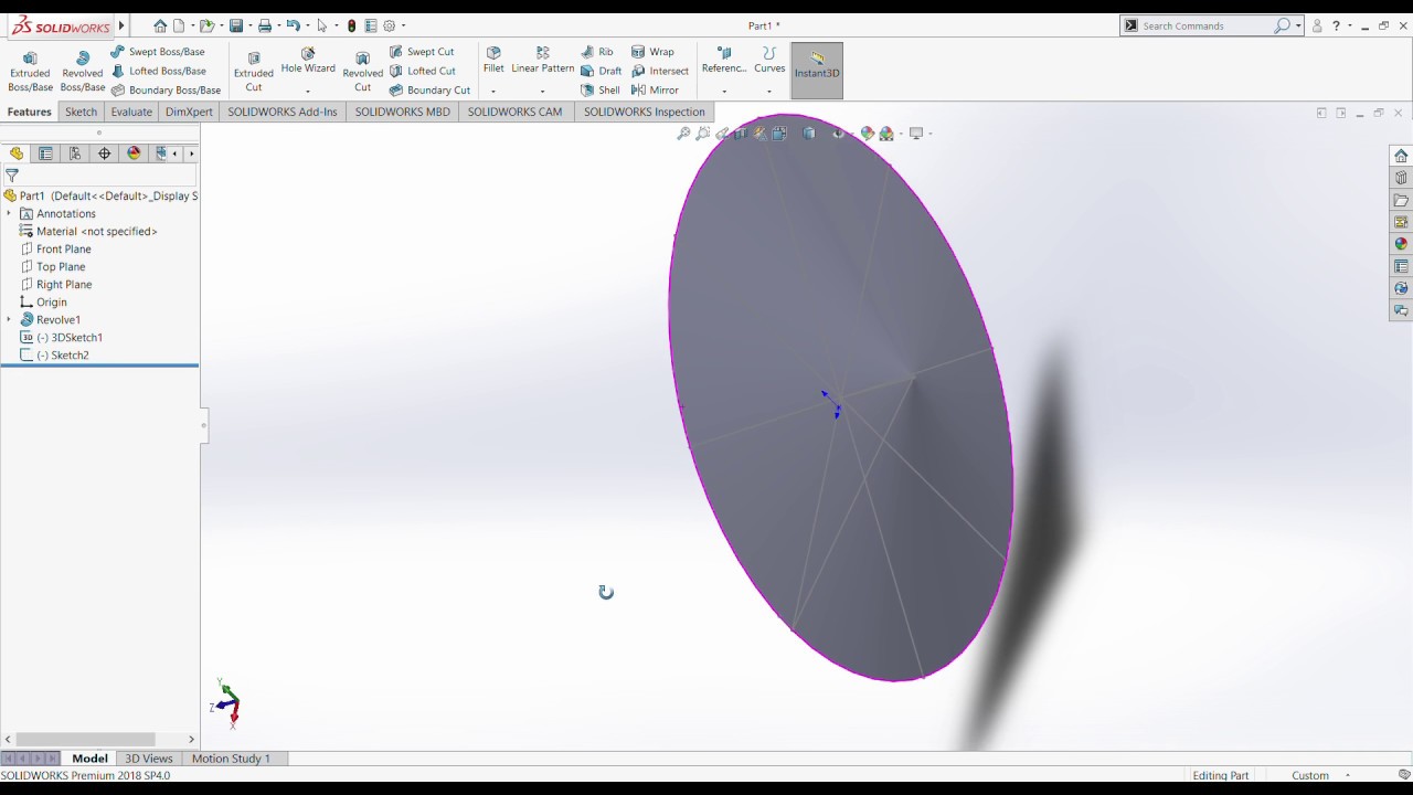 How to make Cone in Solidworks 2018 - YouTube