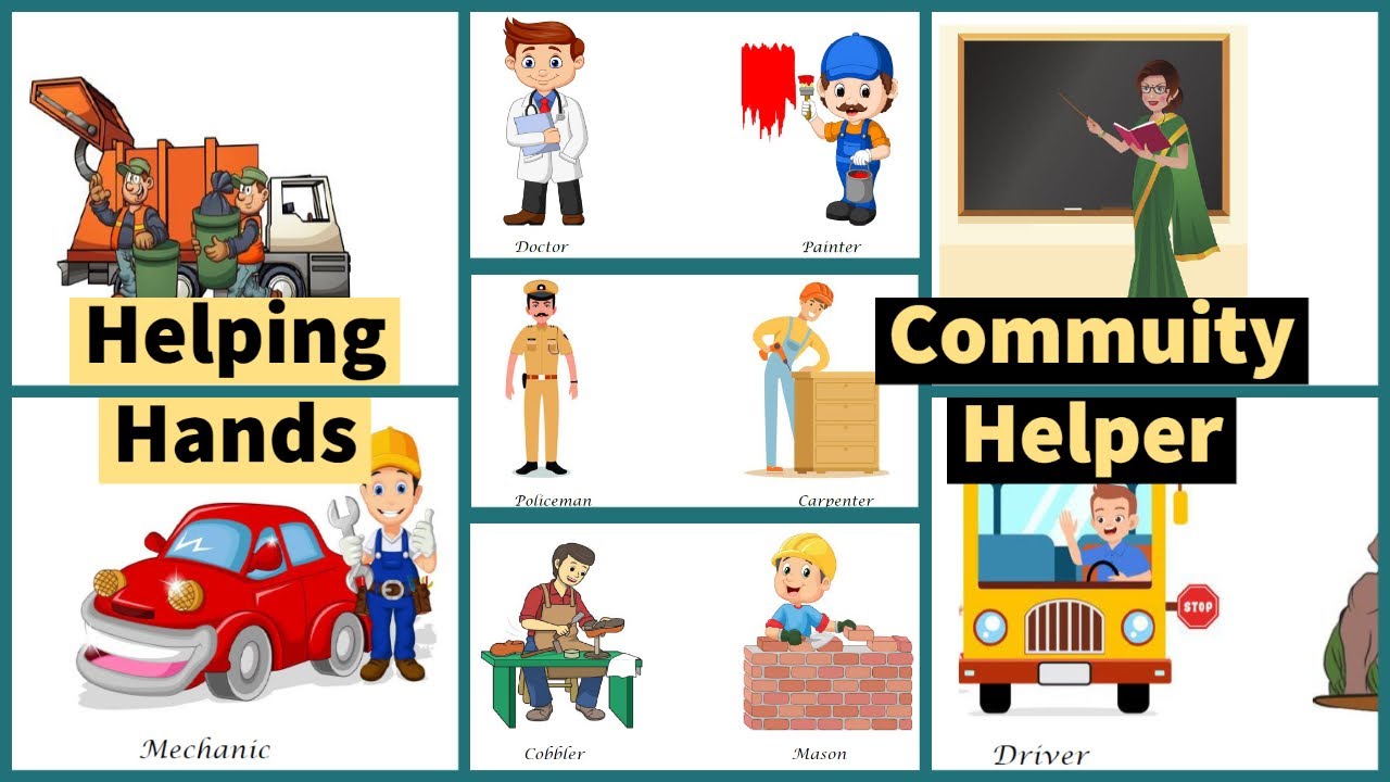 Community helper, Helping hands,Kids theme talk, people who help us ...