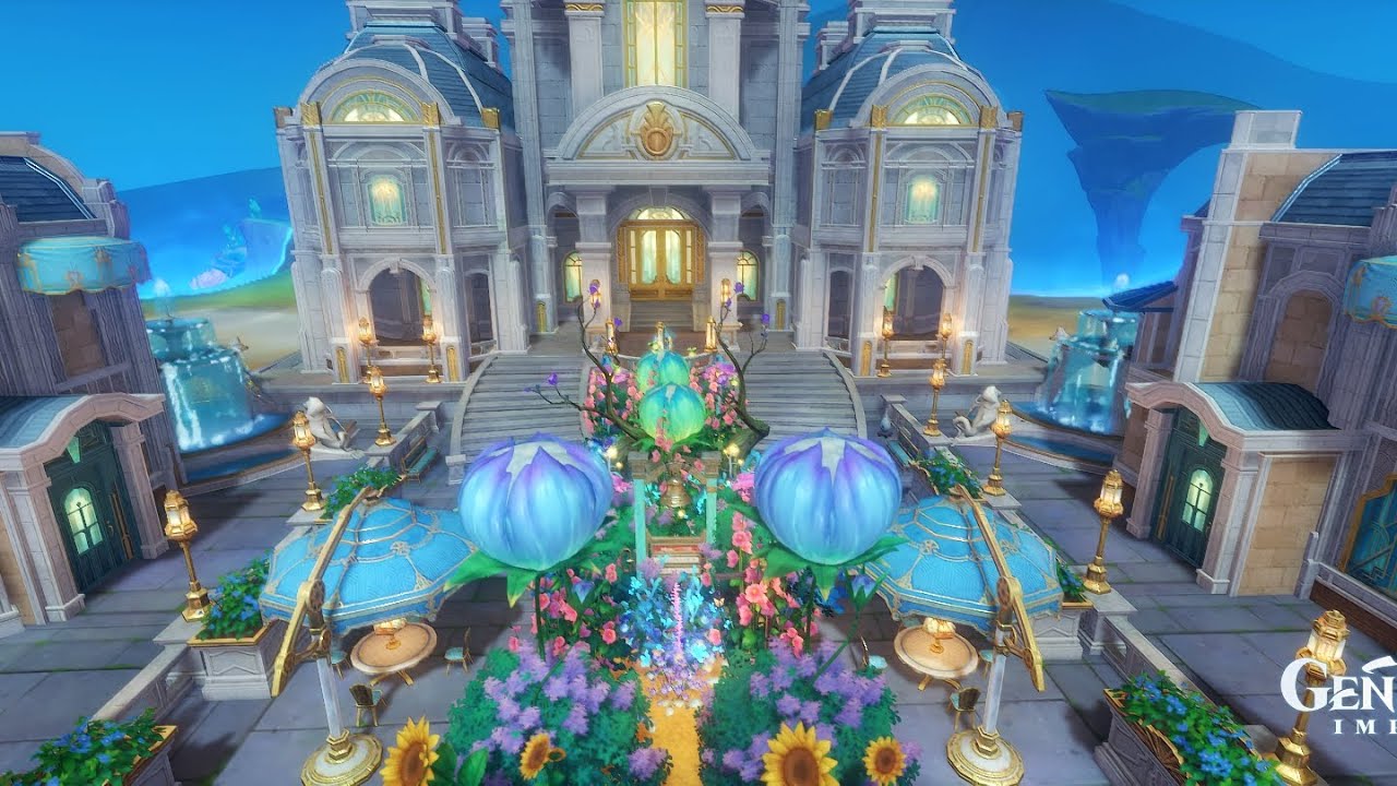 Fontaine main house design Genshin Impact teapot showcase - YouTube
