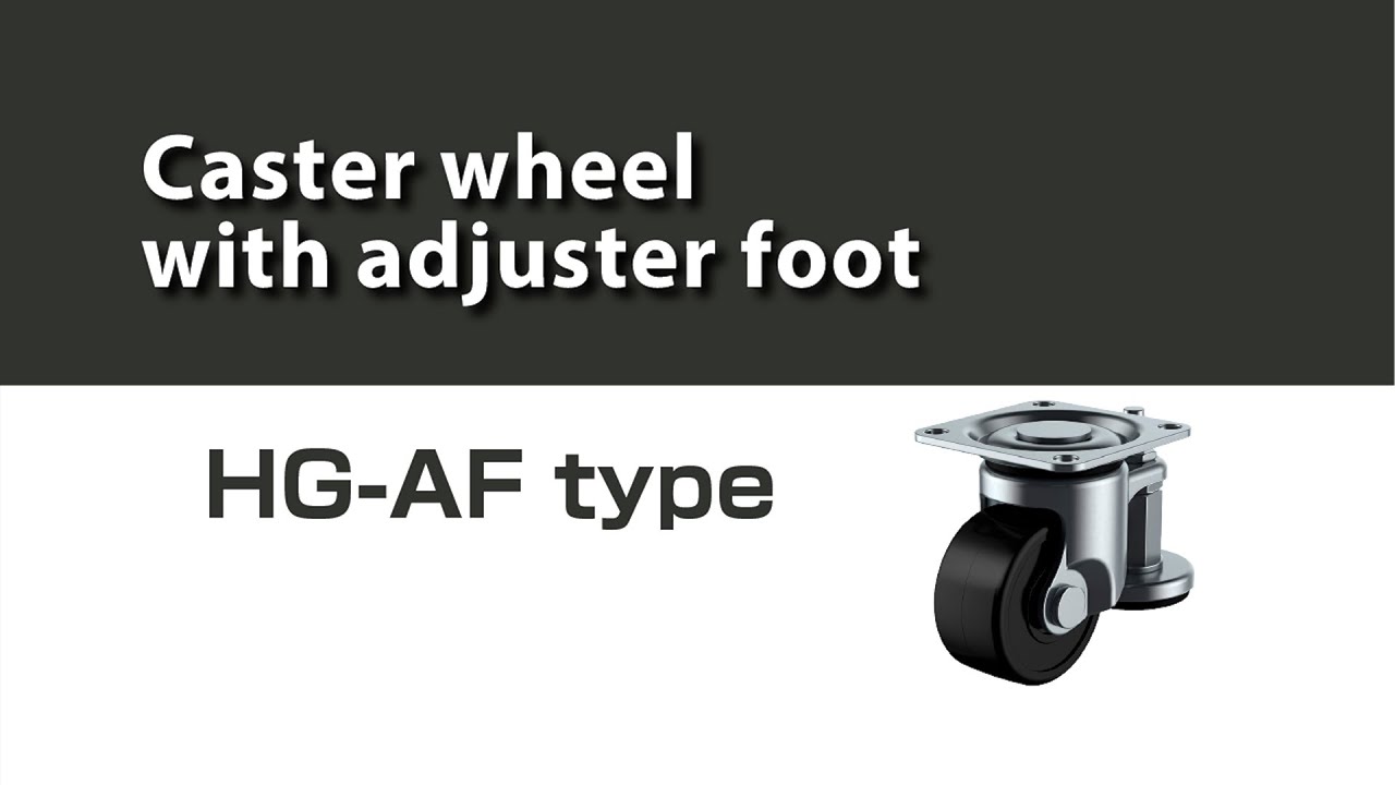 Caster wheel with adjuster foot HG-AF type - YouTube