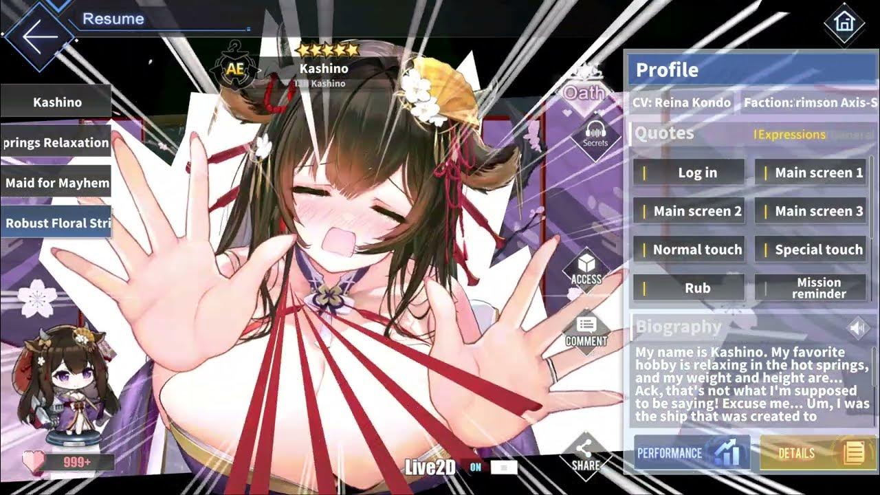 Azur Lane: New IJN Kashino L2D Skin Unique Touch (Robust Floral Strings) - YouTube