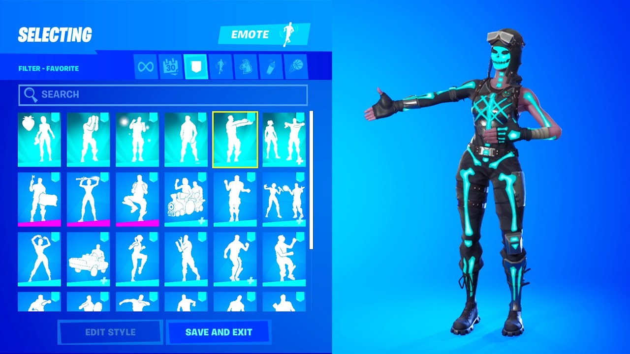 SKULL RENEGADE RAIDER Fortnite SKIN Showcase with Icon Series Emotes ...