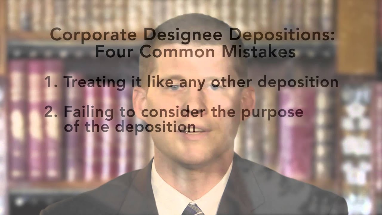 Corporate Designee Depositions - YouTube