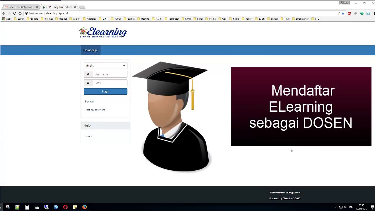 Register sebagai DOSEN pada Elearning Chamilo - YouTube