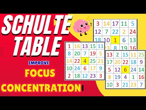 SCHULTE TABLE BRAIN EXERCISE | 20 SCHULTE TABLE | SCHULTE TABLE GAME #schultertraining