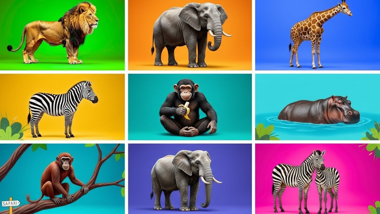 Safari Animals Sounds Song | Nursery Rhyme | Kids Smart Learning | Baby ...