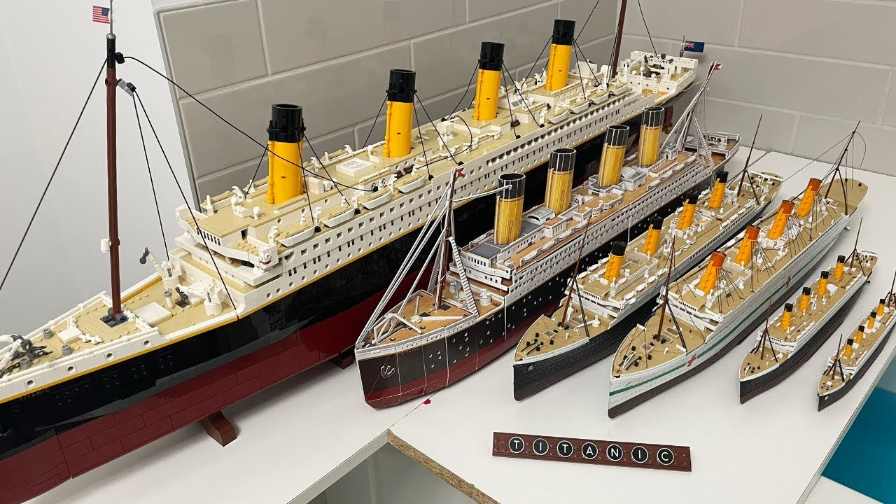 Review of All Ships Lined Up, Comparison of Length and Sizes [ Titanic, Britannic ] - YouTube