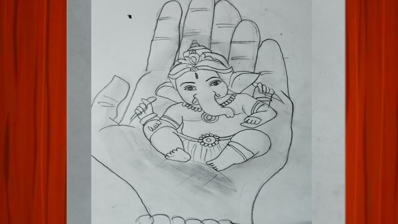 How to Draw little Ganesh ka beautiful drawing Easy pancil Ganesh ka ...