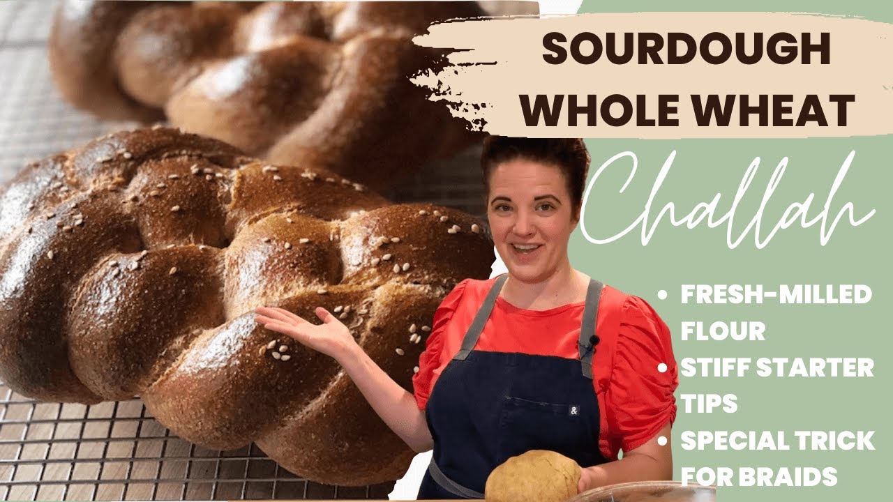 Sourdough Whole Wheat Challah with 2 strand braids - YouTube