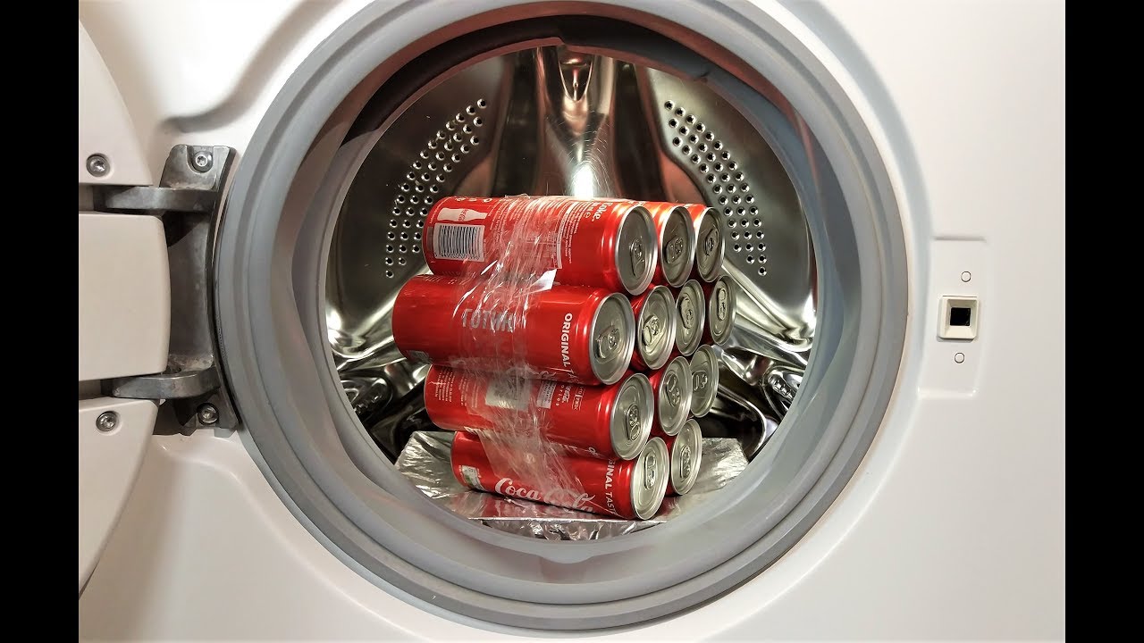Experiment - Coca Cola Ball- in а Washing Machine - 1400 rpm Spin - YouTube