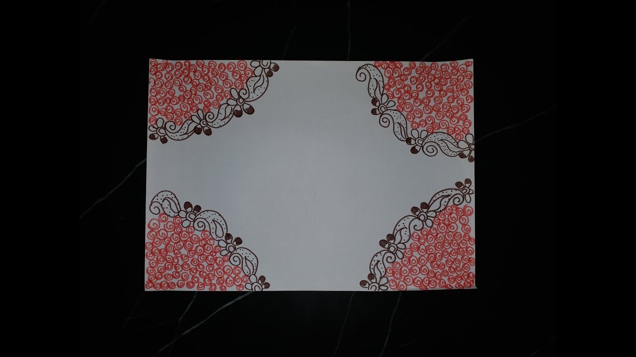 DIY || Simple, Easy & Decorative Border Design For Project File || Back ...
