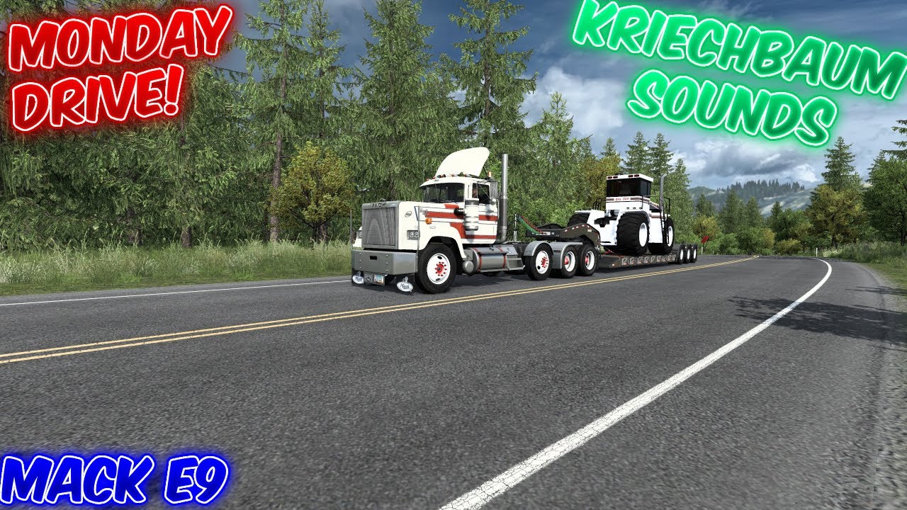 Mack Superliner | Mack E9 V8 | SCS lowboy | American Truck Simulator 1. ...