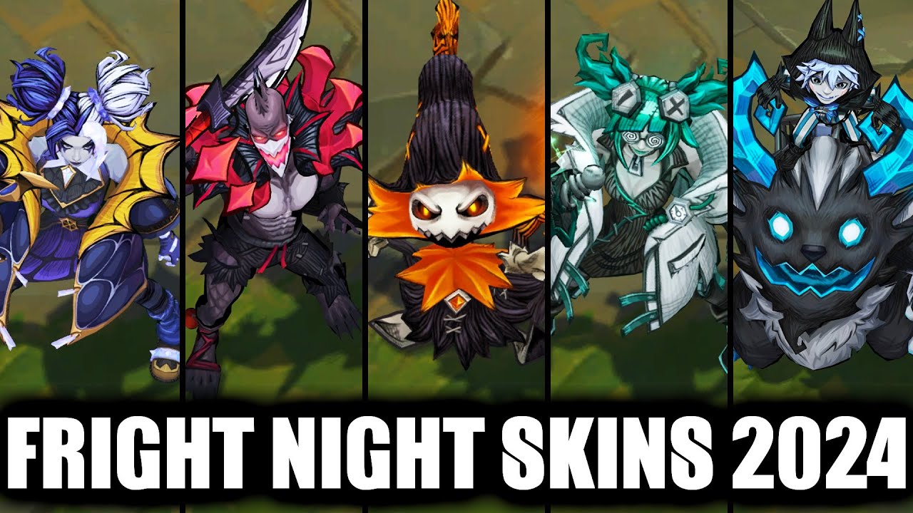 All New Fright Night Skins Spotlight 2024 Veigar Zeri Pyke Shaco Nunu (League of Legends) - YouTube