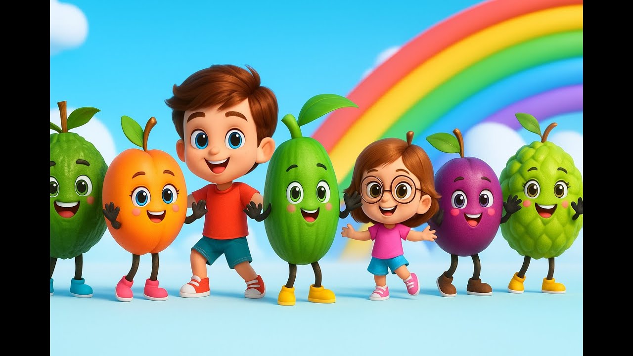 🎵 Fruity Friends Dance Song | 3D Cartoon Kids & Fruits | Coconut ...