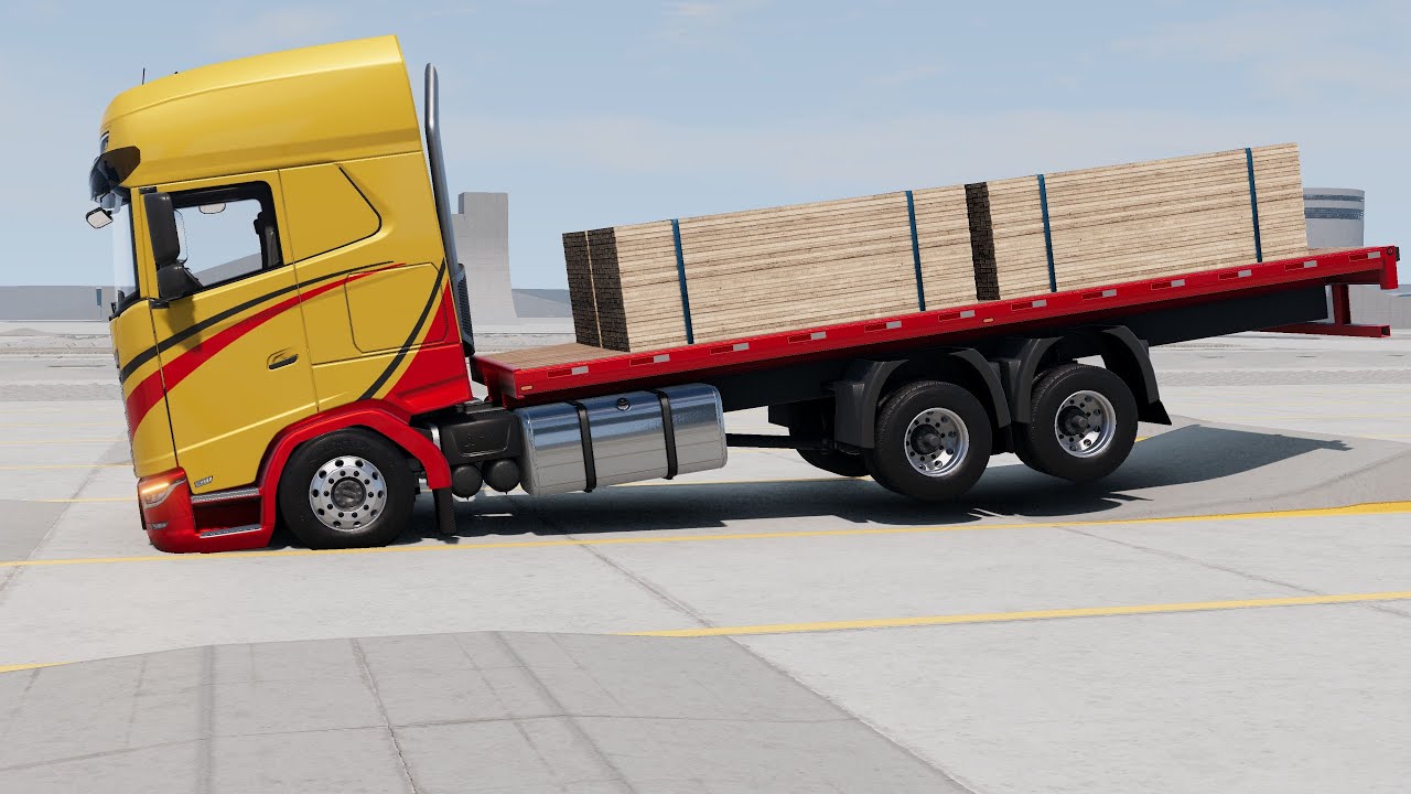 BeamNG Drive - Segra Ultimat Flatbed Truck Suspension Testing - YouTube