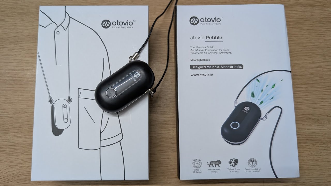 atovio Pebble Portable Air Purifier (Moonlight Black) | Unboxing ...
