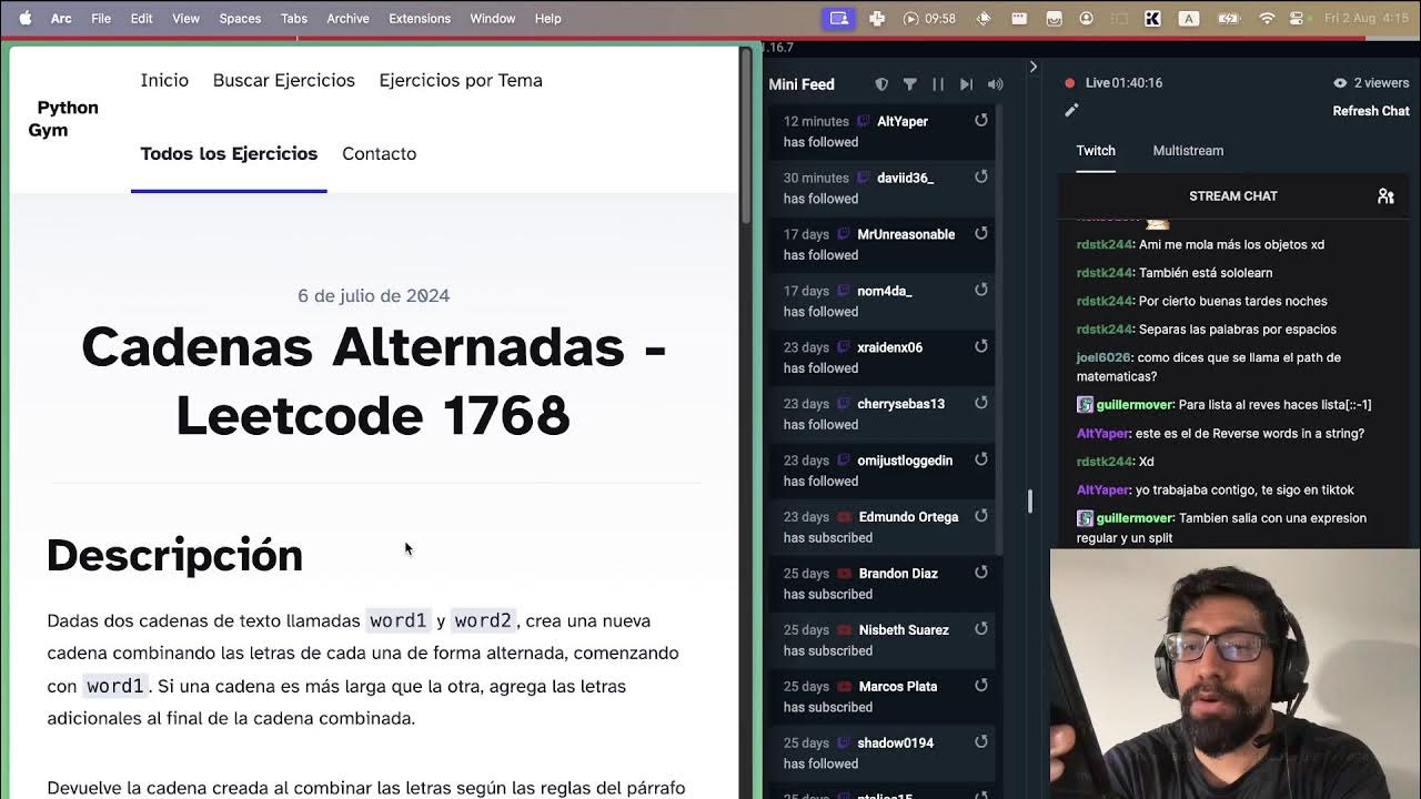 Programación Python Leetcode 151 "Reverse Words in String" y Dudas Programación - YouTube