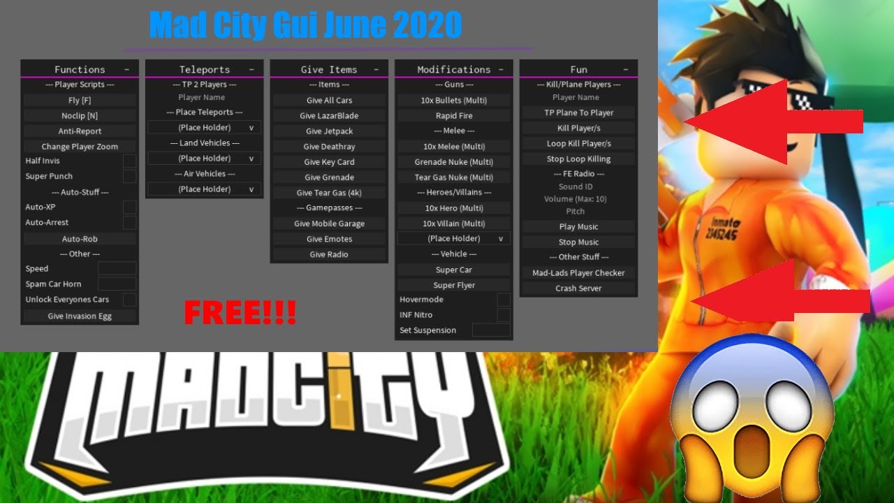 New Roblox Mad city gui Mad Lads! June 2020 - YouTube