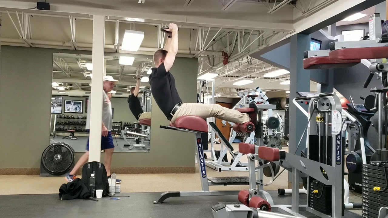 Horizontal Roman Chair Overhead-Weighted Situp - YouTube