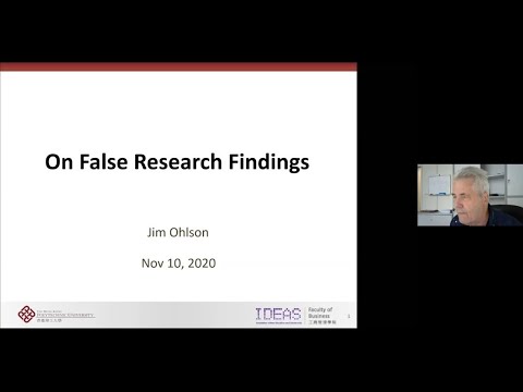 On False Research Findings Speaker Prof James OHLSON - YouTube