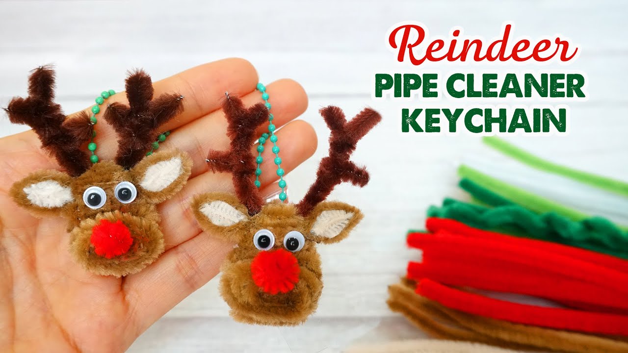 🎄 Make This ADORABLE Reindeer Pipe Cleaner Keychain for Christmas ...